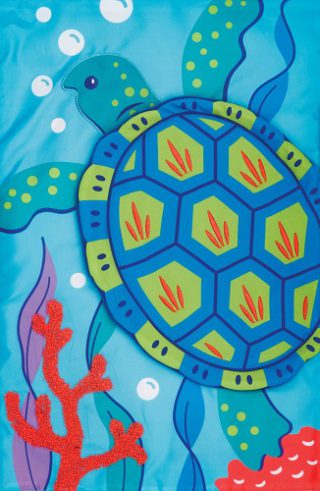Sea Turtle Applique Flag | Applique Flags | Double Sided Flags | Flags